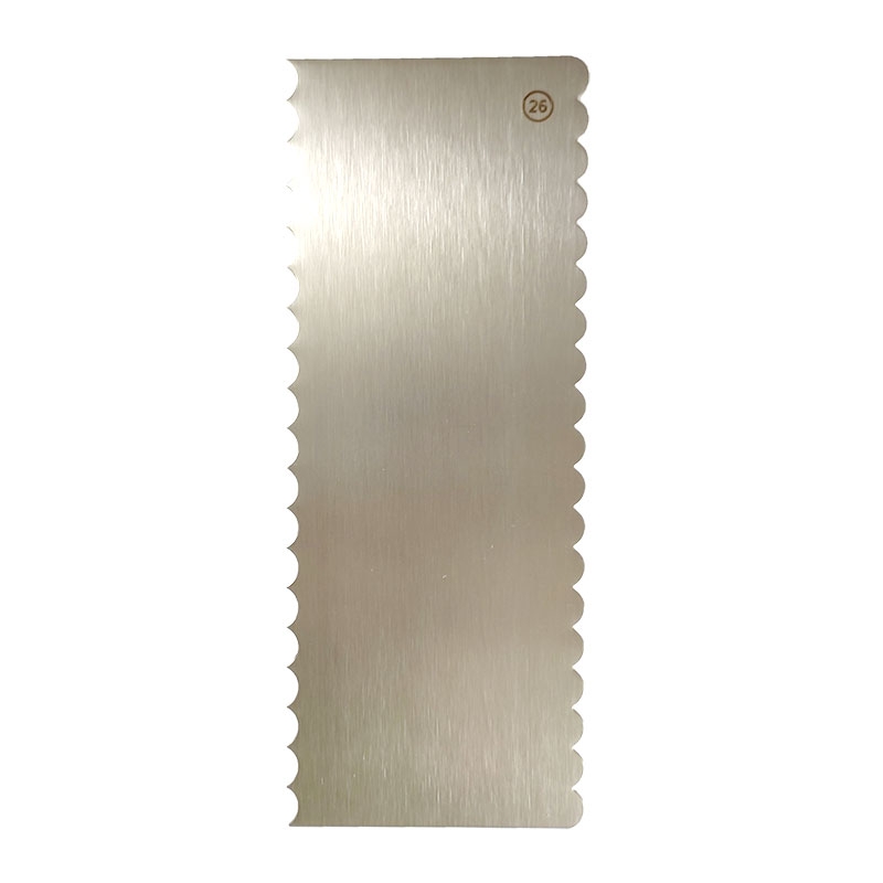 Inox Medium Size Concave/Convex Scraper for Cake Side walls D: 228*89*1mm