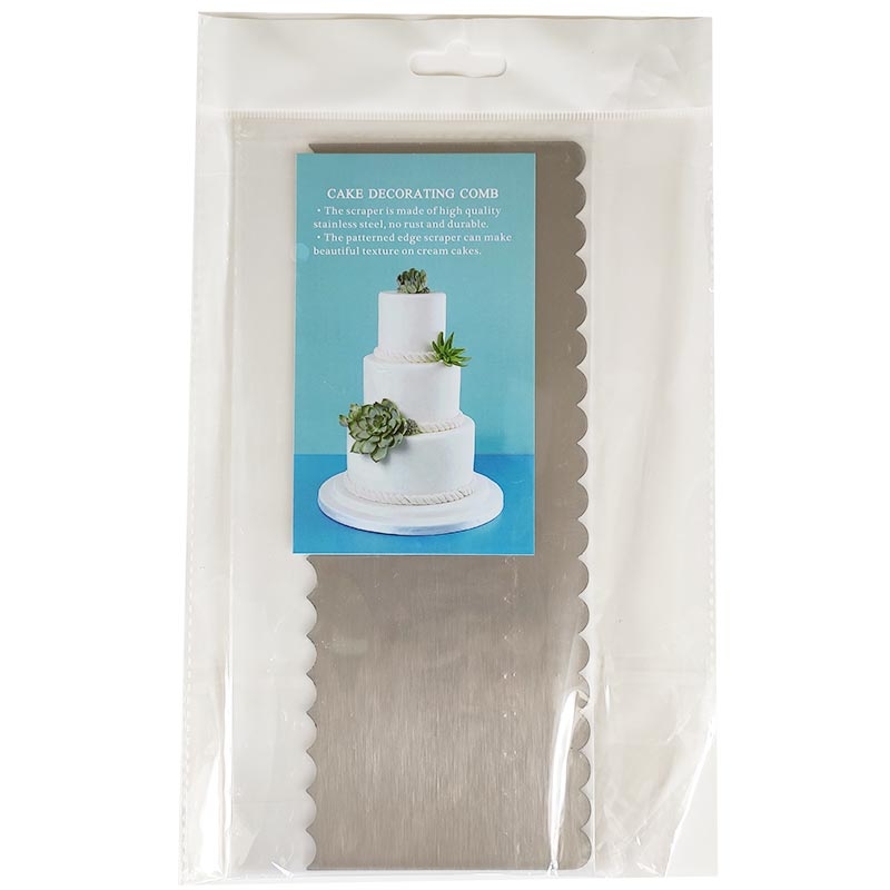 Inox Medium Size Concave/Convex Scraper for Cake Side walls D: 228*89*1mm