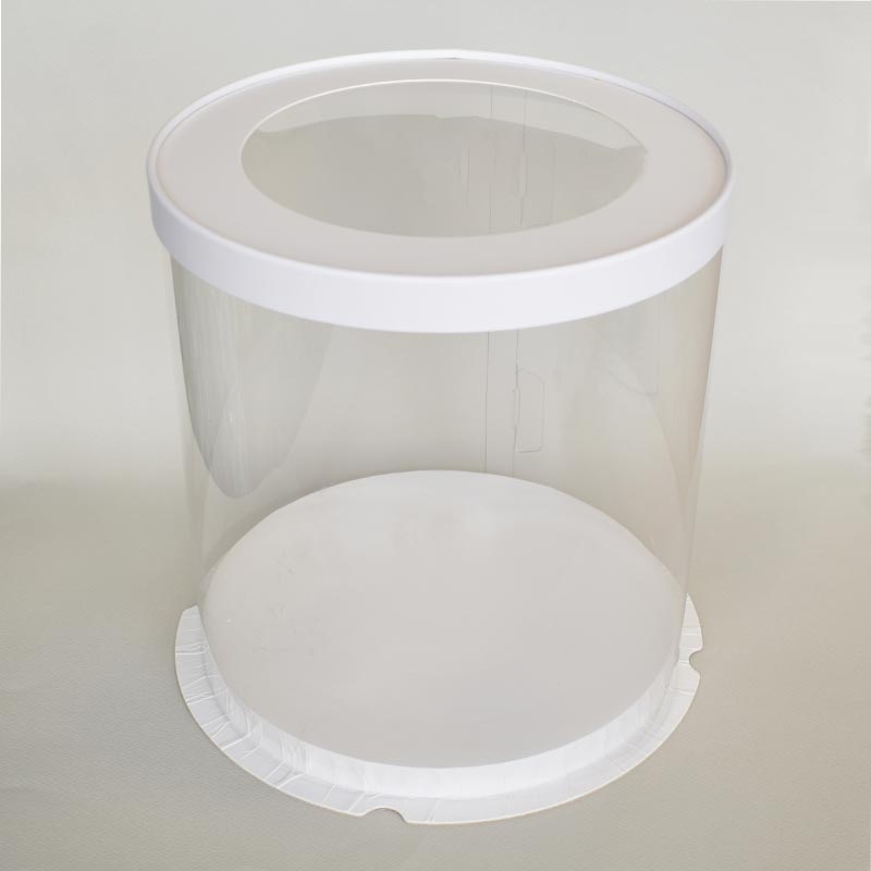 Round Transparent Cake Box with white base and lid with circle ...